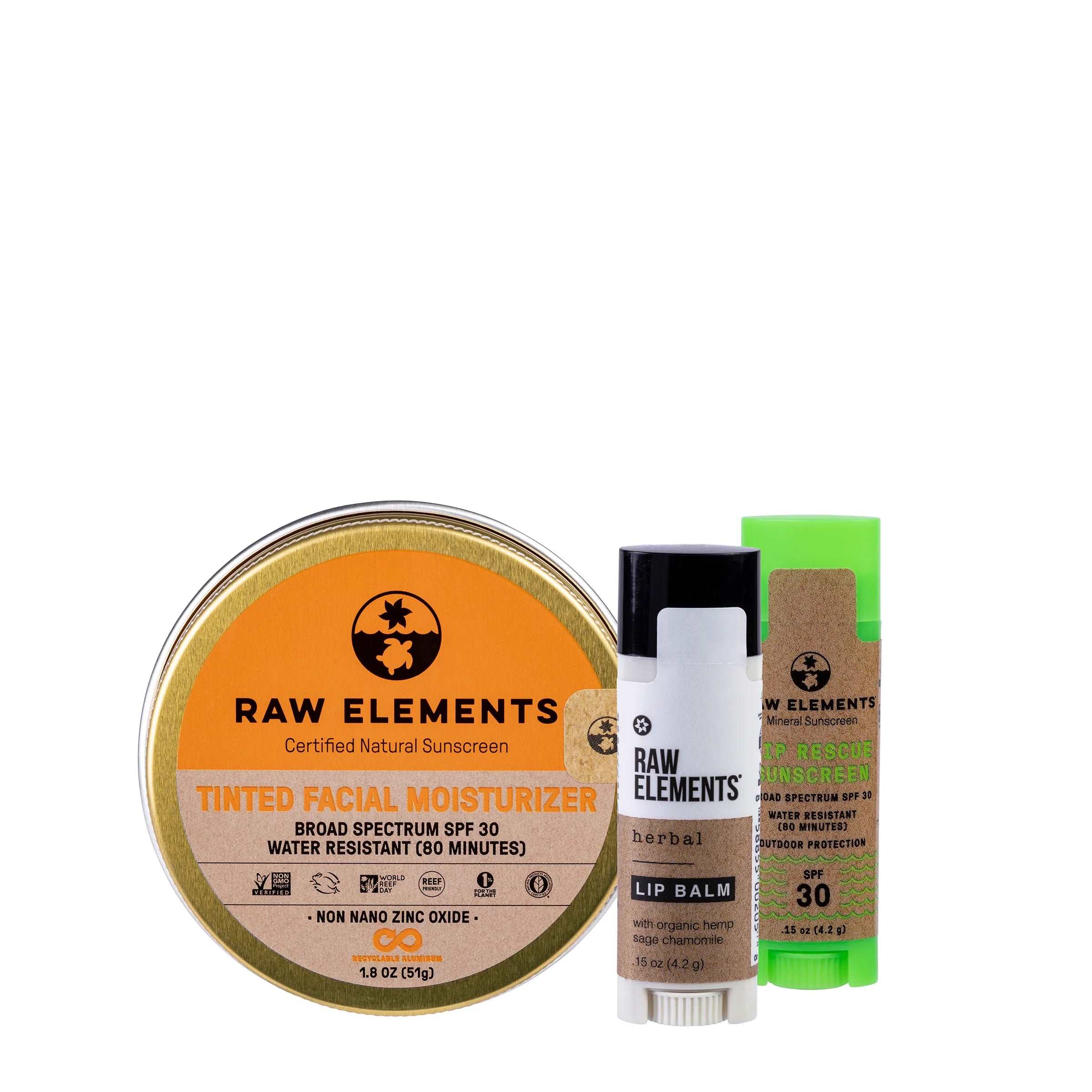Ultimate Face & Lip Mineral Sunscreen Pack SPF 30+ Pack – RAW ELEMENTS ...